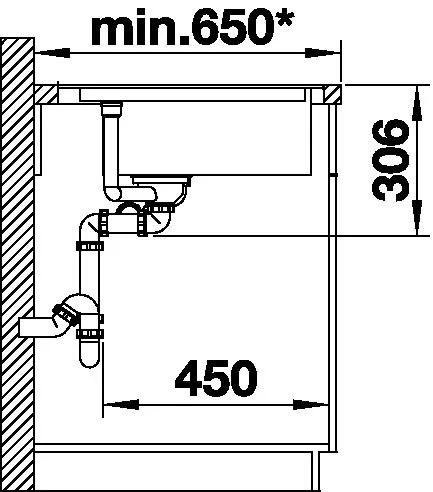 Granitový dřez Blanco DELTA II-F InFino antracit + miska nerez pro vaničku a excentr 523670