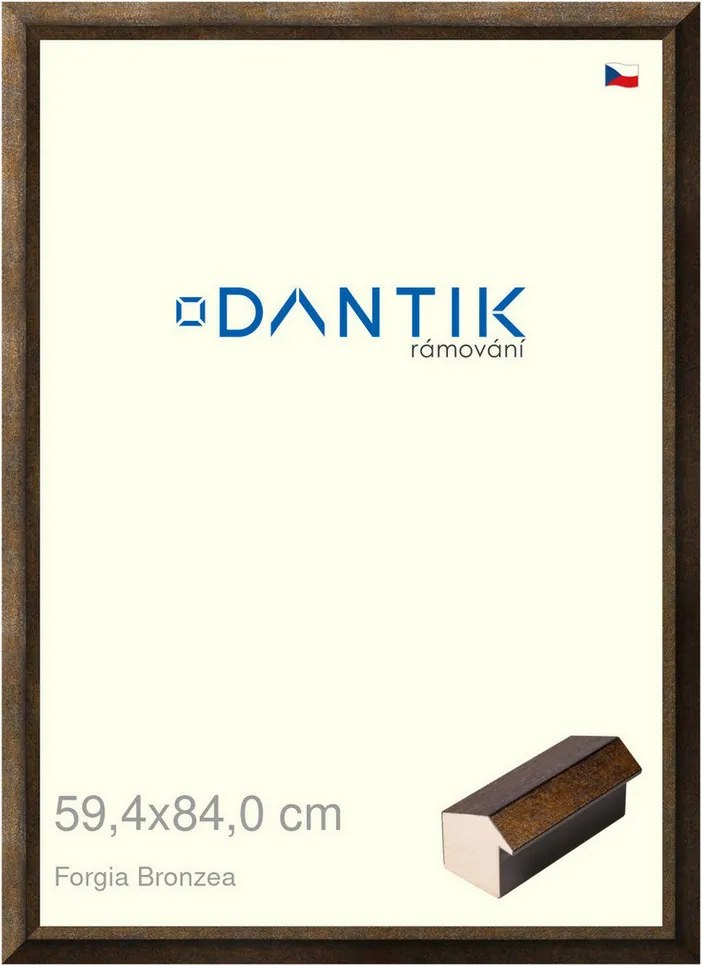 DANTIK rámeček 59,4x84 | Forgia Bronzea (Plexi Čiré)