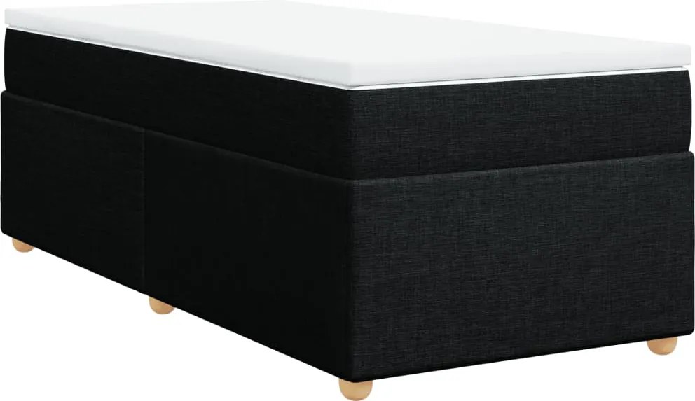 Box spring postel s matrací černá 90x200 cm textil 3285347