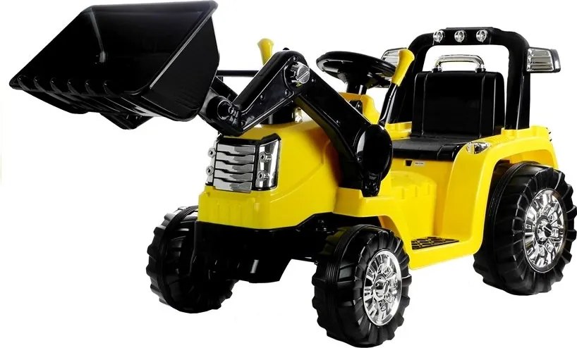 LEAN CARS Elektrický traktor s bagrem na baterie ZP1005 pro děti žlutý