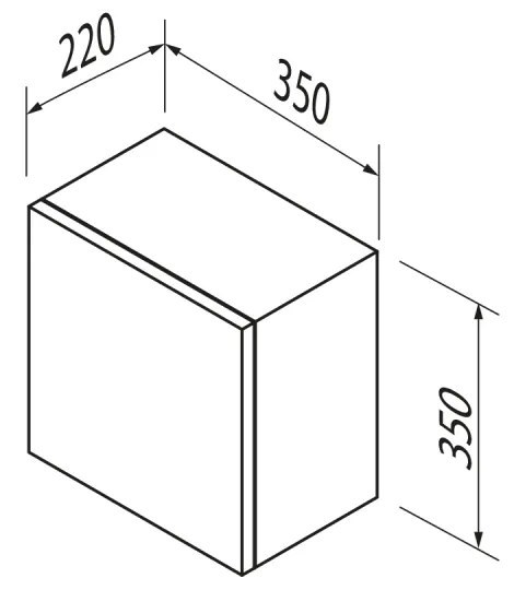 Sapho ESPACE skříňka 35x35x22cm, 1x dvířka, levá/pravá, dub alabama ESC830-2222