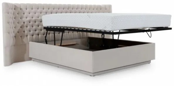 Luxusní čalouněná postel PARIS 140x200 cm Ficelle 4 Ne bez pufy