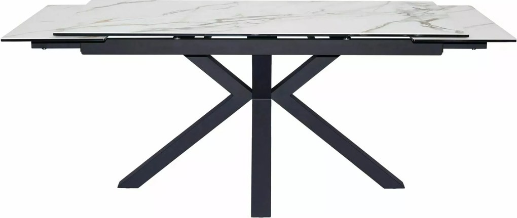 Rozkládací jídelní stůl Columbus Ceramic 160/240 cm bílý mramor/černý mat