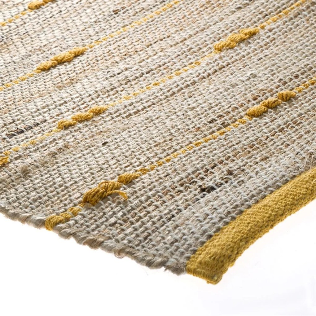 Dekorativní jutový koberec Yellow Stripe 60x90 cm