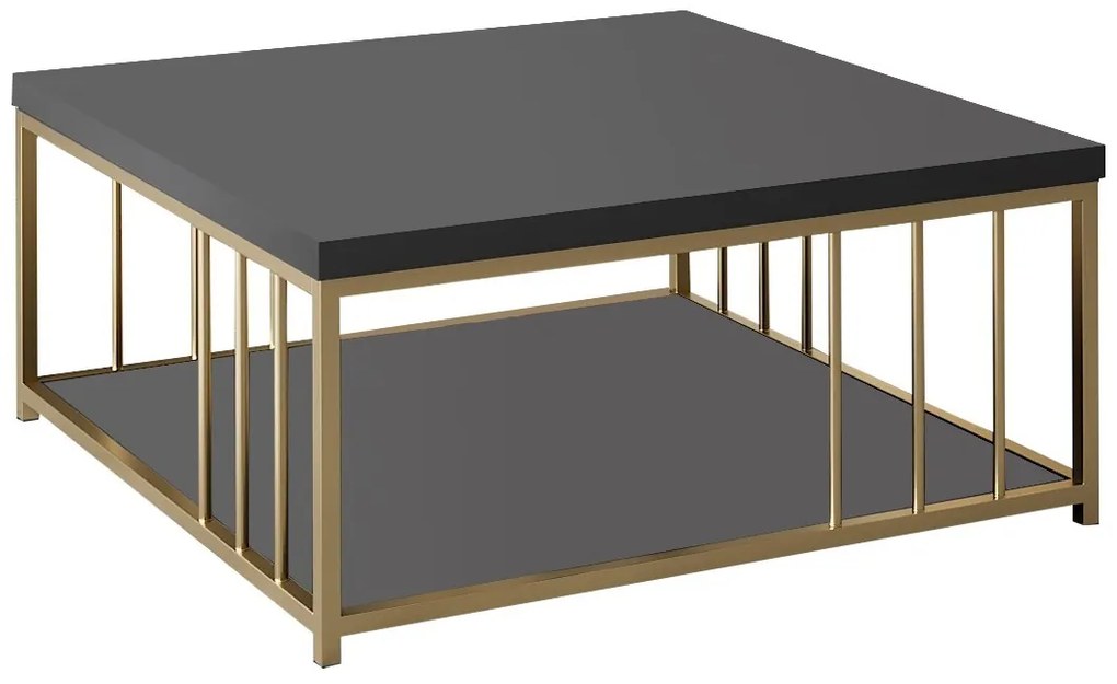 Designový konferenční stolek Natine 90 cm antracitový/zlatý