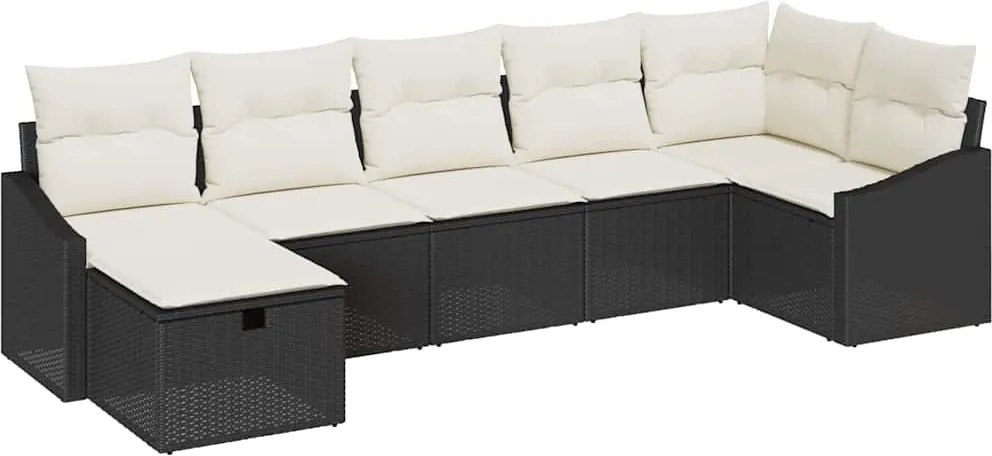 Set pohovek 7 ks Černá polyratan 3359296
