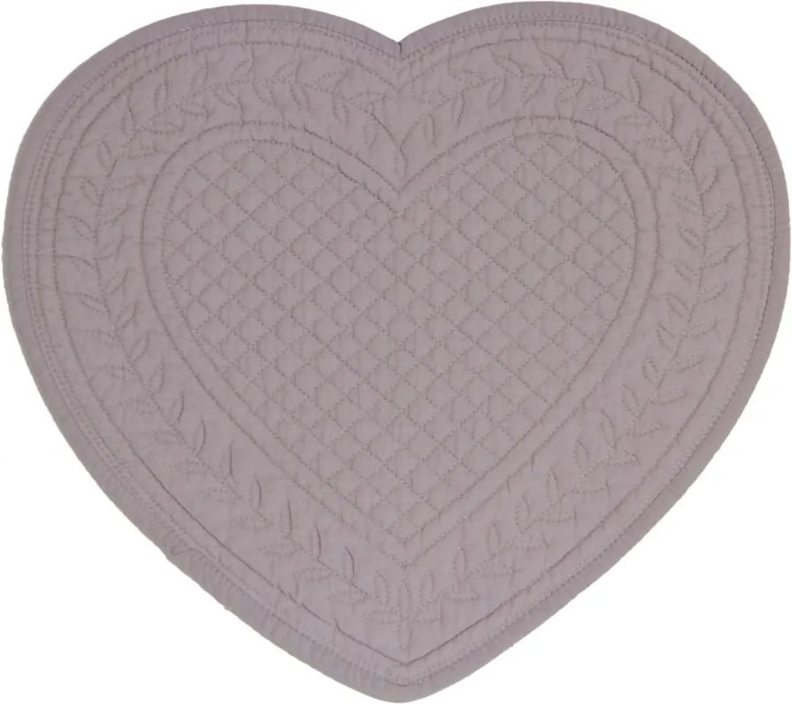 CÔTÉ TABLE Látkové prostírání srdce - lila 30 cm, fialová barva, textil