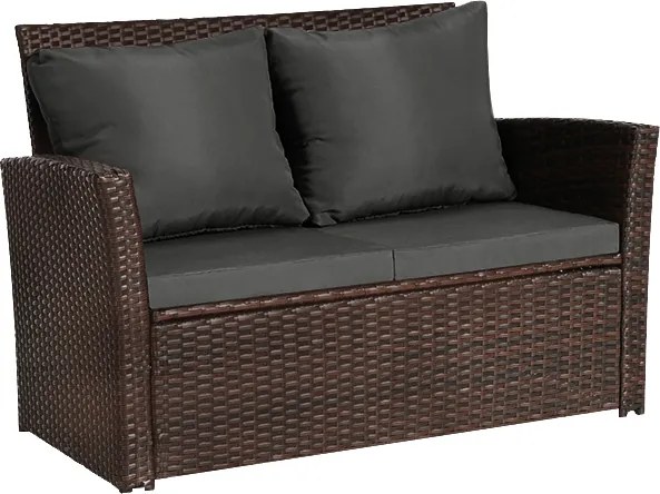 Velaco Ratanový zahradní nábytek Lagos, 4 osoby, hnědý
