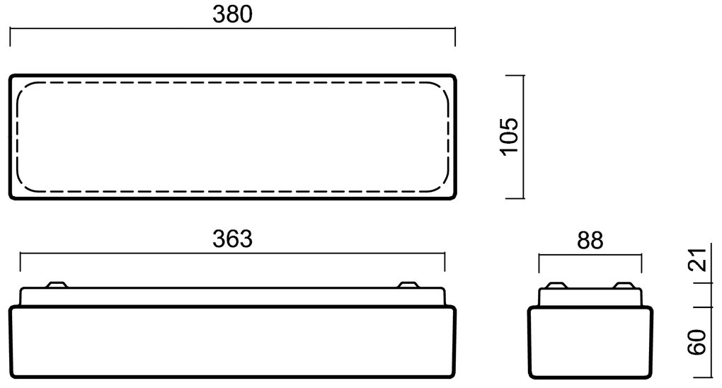 Koupelnové LED svítidlo nad zrcadlo Osmont SYLVIA 2A IP44 Varianta: SYLVIA 2A, 380 x 105 mm, 10 W, 1090 lm, 3000 K
