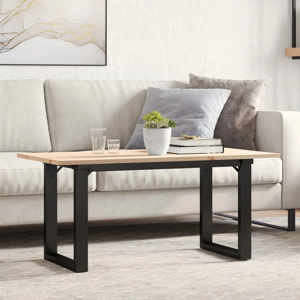 Konferenční stolek s O rámem 90x40x45 cm borové dřevo a ocel 3282664