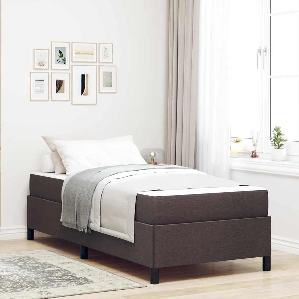 Postel s boxspringem Tmavě hnědá 80 x 200 cm textil 3398818