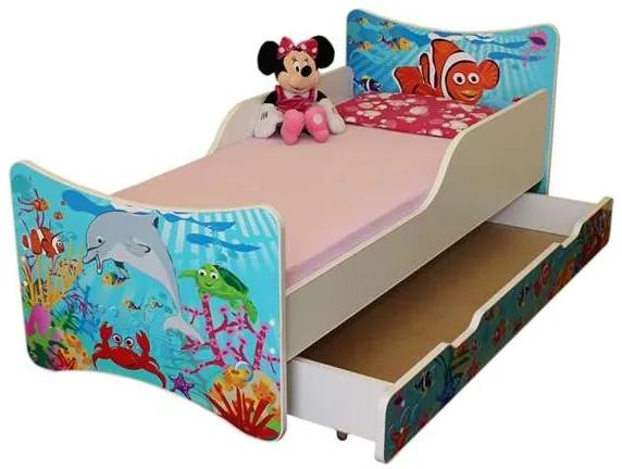 MAXMAX Dětská postel se šuplíkem 160x90 cm - OCEÁN