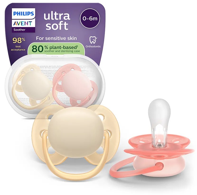 PHILIPS AVENT Šidítko Ultrasoft Premium 0-6 m 2 ks Philips Avent Chlapec