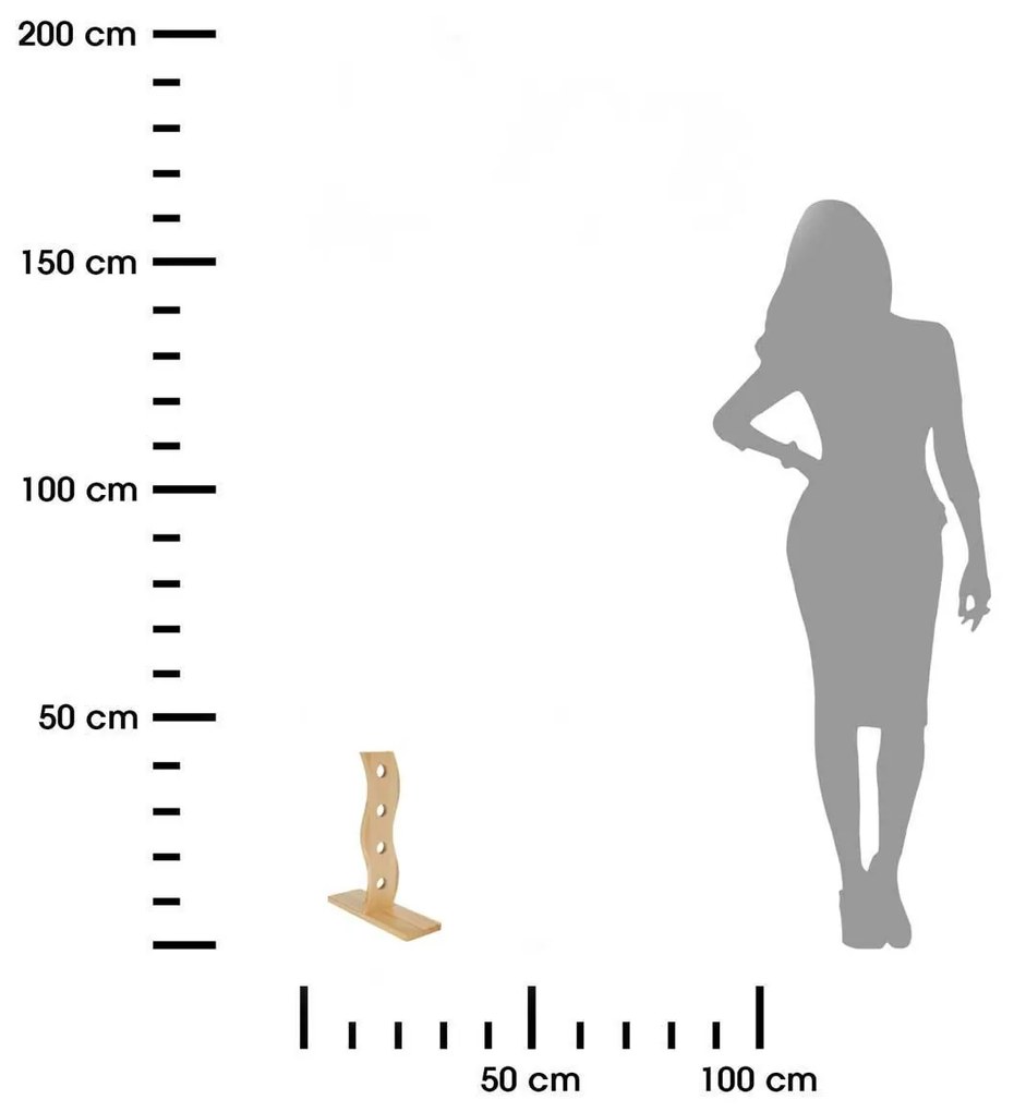 STOJAN NA VÍNO WAVE 40X10X30 CM BOROVICE