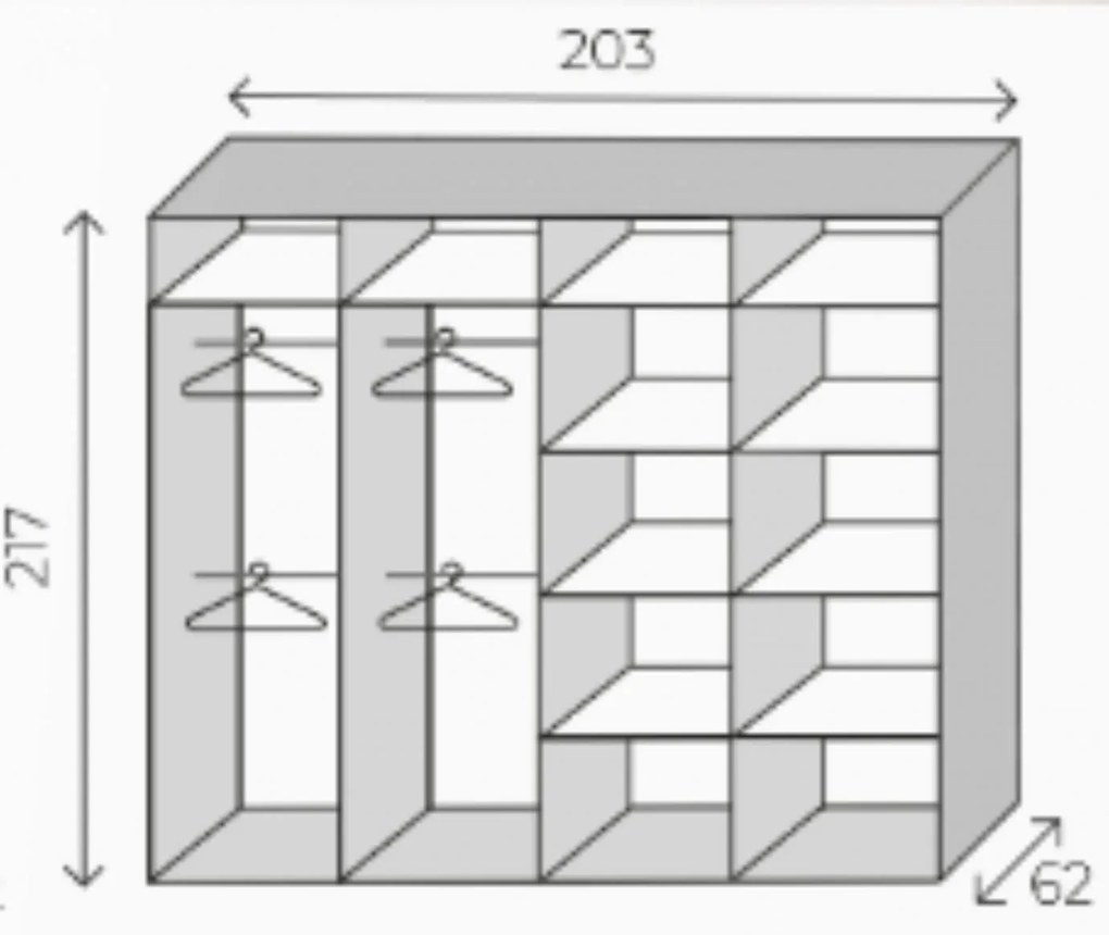 FALCO Šatní skříň Nova 200 dub sonoma