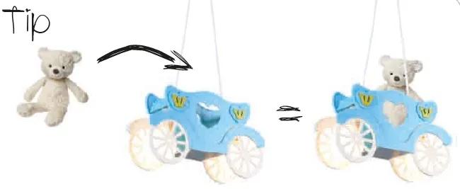 ACA DECOR Dětské závěsné svítidlo - Kočár modrý