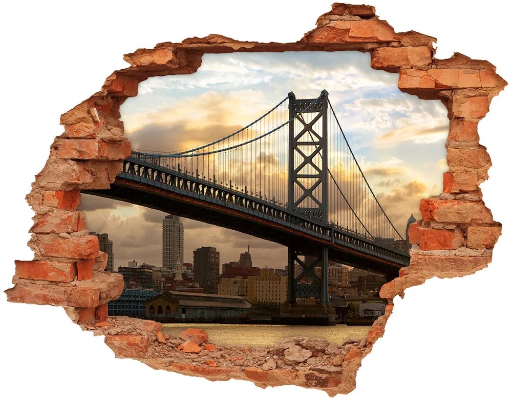 Wallmuralia Fototapeta díra na zeď 3D Most Filadelfie 90x70 cm