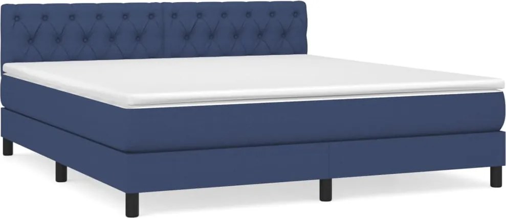 Box spring postel s matrací modrá 160x200 cm textil 3140311