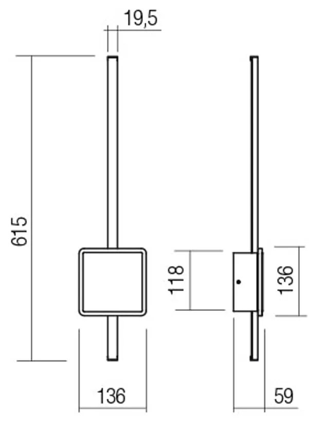 Redo 01-2698 nástěnná LED lampa Diaz pískově černá, 20W, 3000K, 61cm