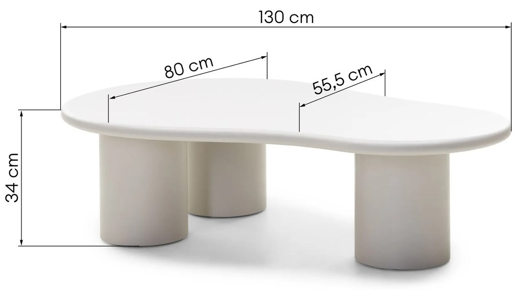 Konferenční stolek Sucre šedobéžový