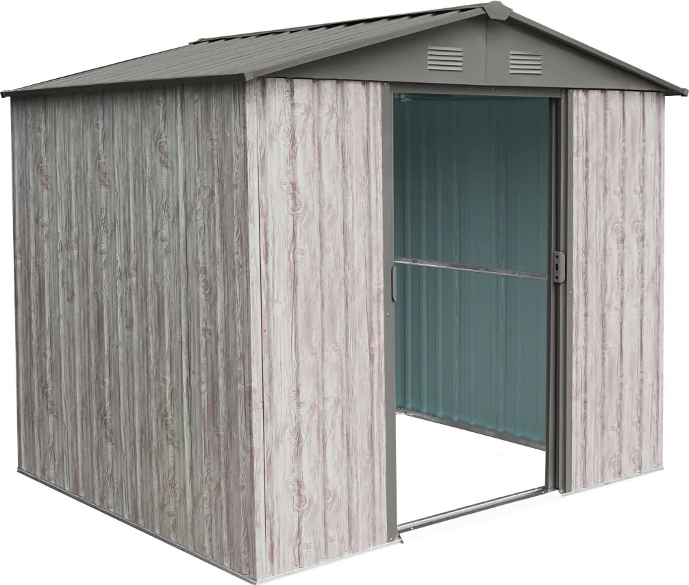 Zahradní domek BestBerg ZDB-4SD / 4,1 m² / 236 x 174 x 206 cm / dekor bílé dřevo/šedá