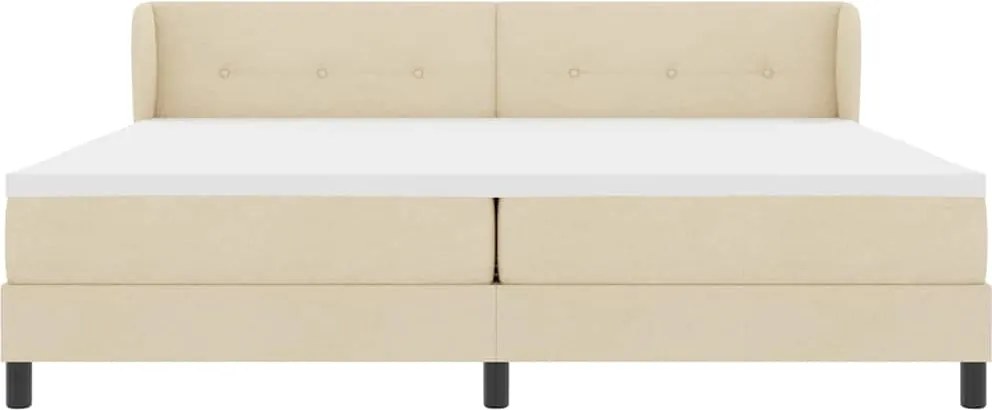 Postel s boxspringem s čelo Krémová 200 x 200 cm textil 3340050