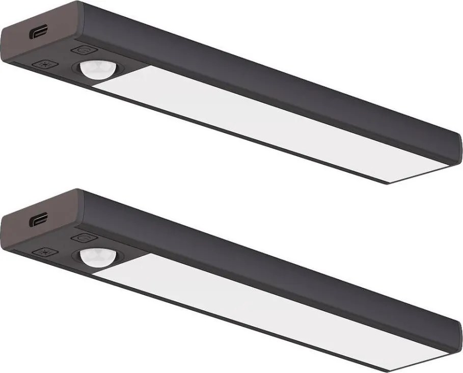 SADA 2x LED Nab. osvětlení nábytku se senz. VIRO LED/1W/800 mAh 20 cm CCT černá
