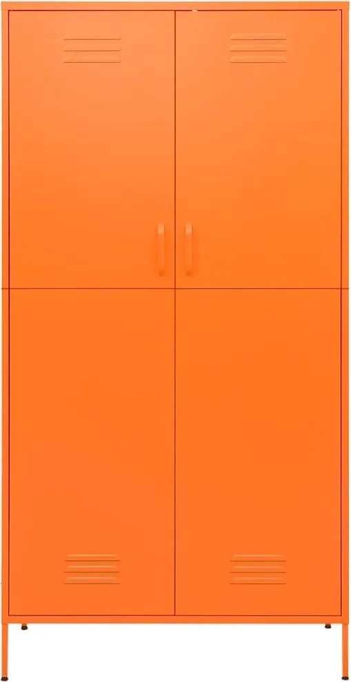 Šatní skříň oranžová 90 x 50 x 180 cm ocel 336246