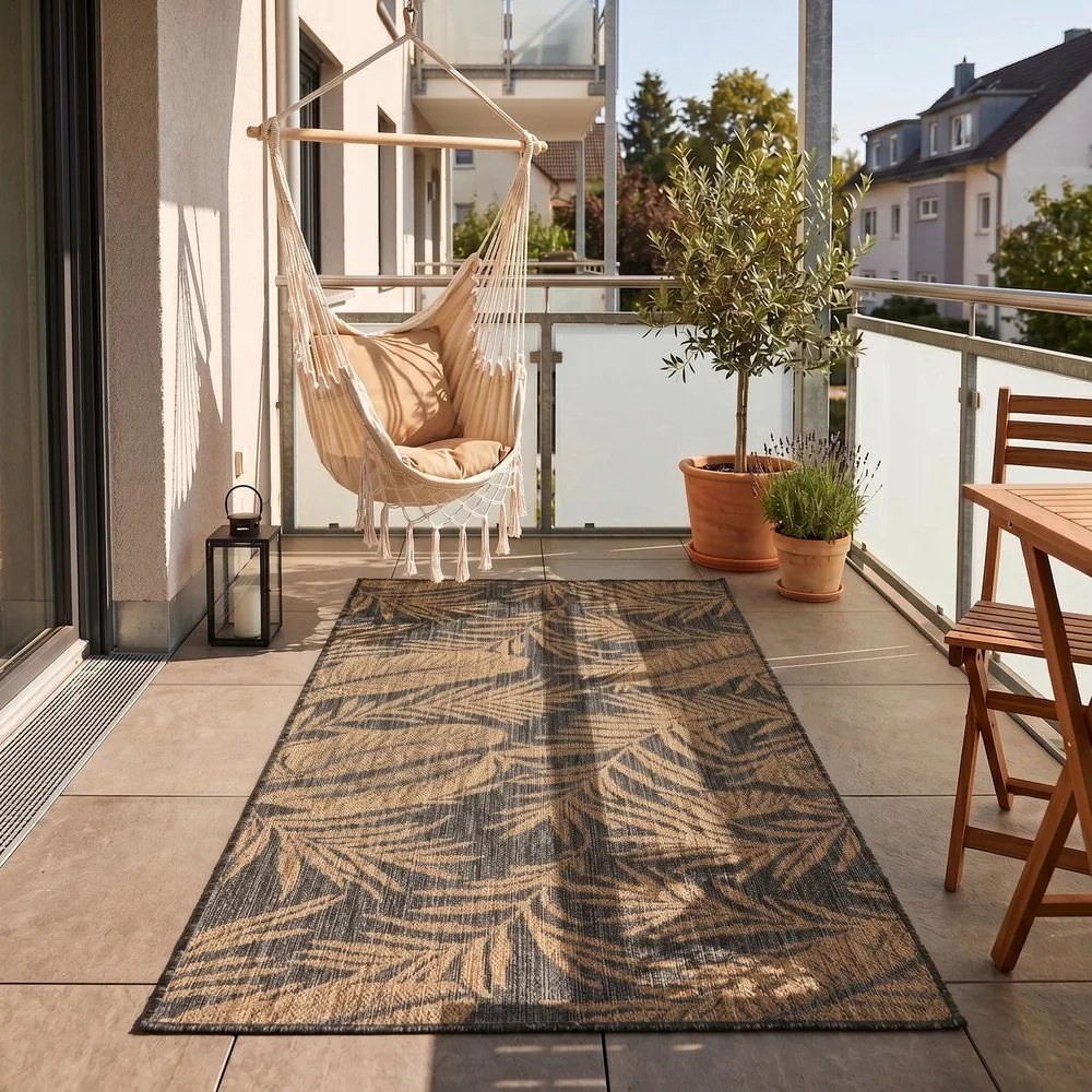 Černý/hnědý vnitřní a venkovní koberec 60x100 cm Mira 1451 – Ayyildiz Carpets