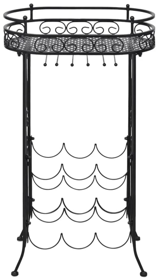 vidaXL Marketos Stojan na víno se stojanem na sklenice na 9 lahví kov
