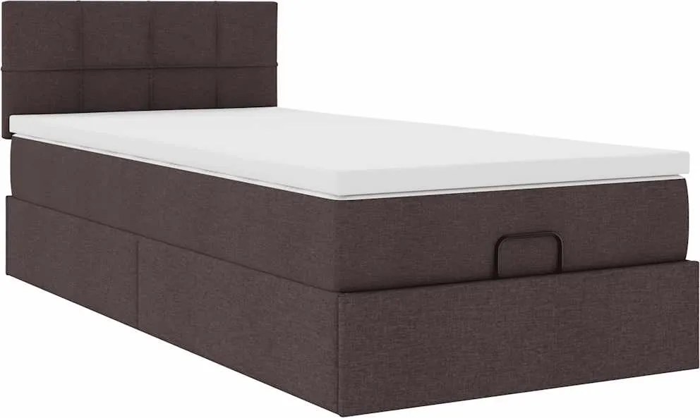 Osmanský postel s matrací tmavě šedá 100x200 cm textil 3311438