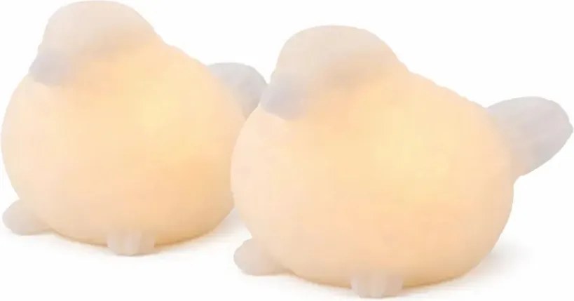 LED svíčky z pravého vosku na baterky, ptáček, 10 × 6,7 cm, bílý, sada 2 ks, CR2032
