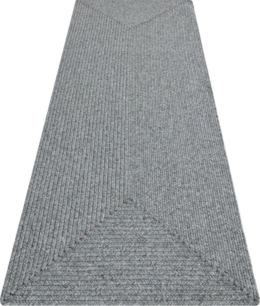 Kusový koberec Braided 105551 Light Grey – na von aj na doma, 120x170, šedá, chodba / predsieň, Hanse Home