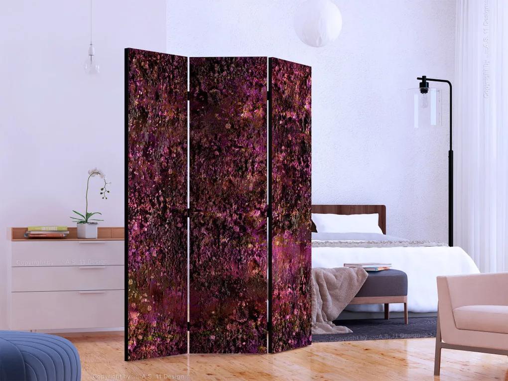Pokojová zástěna Růžový poklad - textura fialových květů v abstraktním motivu