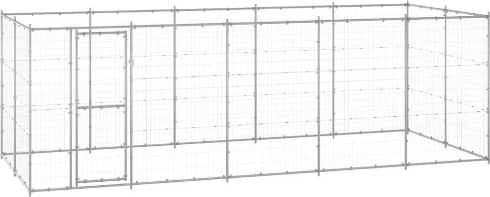 vidaXL Venkovní psí kotec ocel 12,1 m² [3082309] Barva: Stříbrná