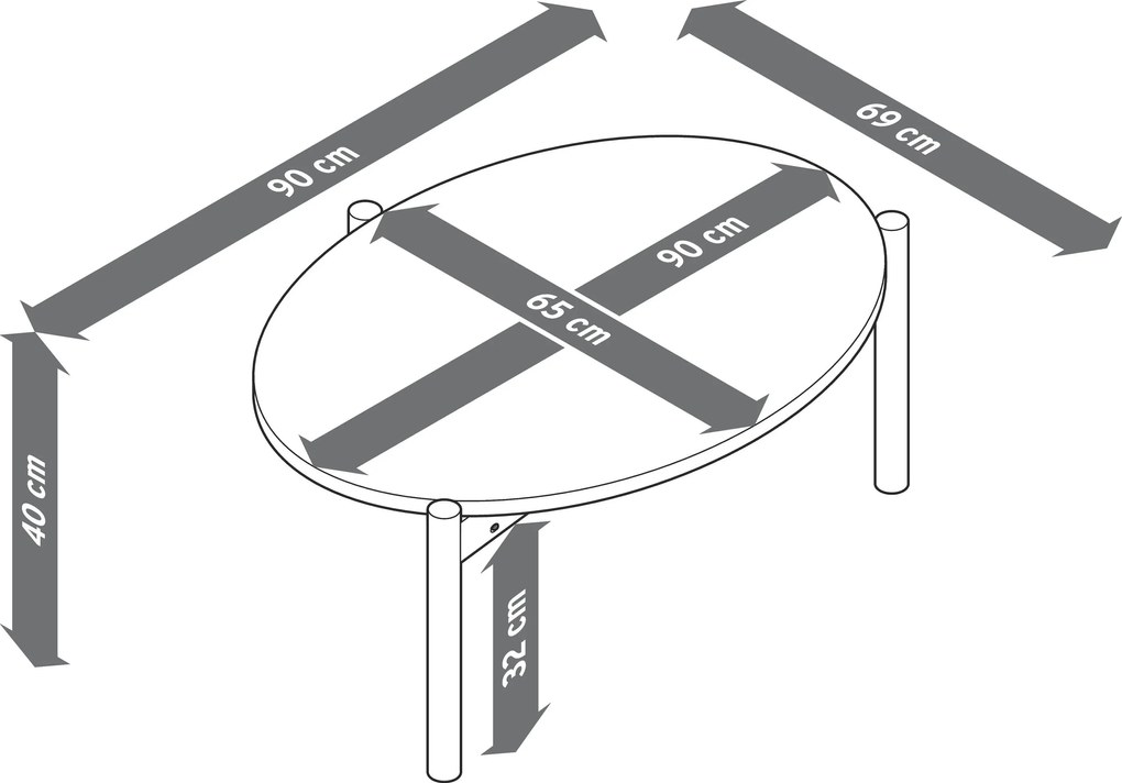Tchibo - Konferenční stolek - barva: hnědá