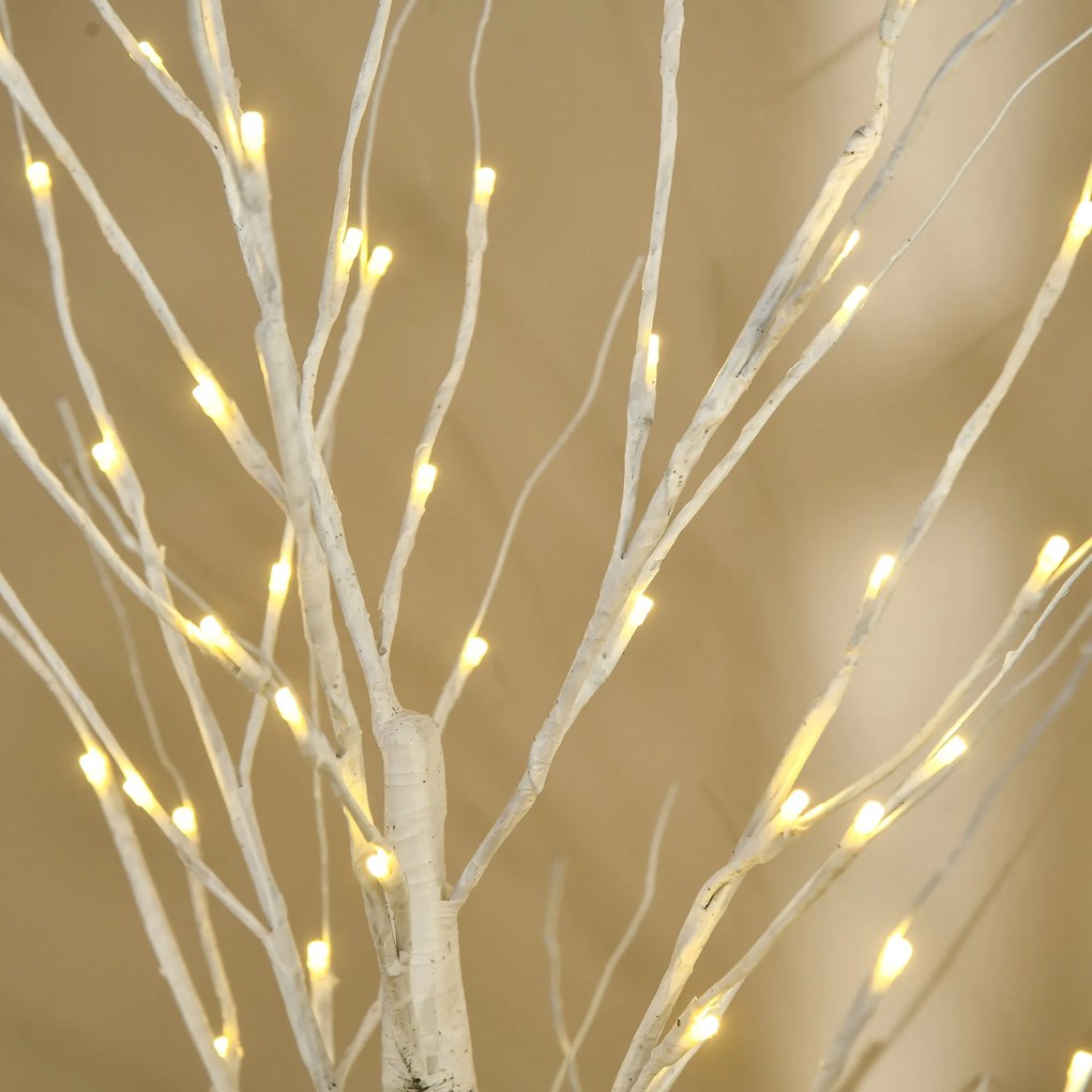 HOMCOM Umělá bříza 150 cm s LED diodami, vánoční dekorace umělá bříza na párty, narozeniny a svatbu | Aosom.de