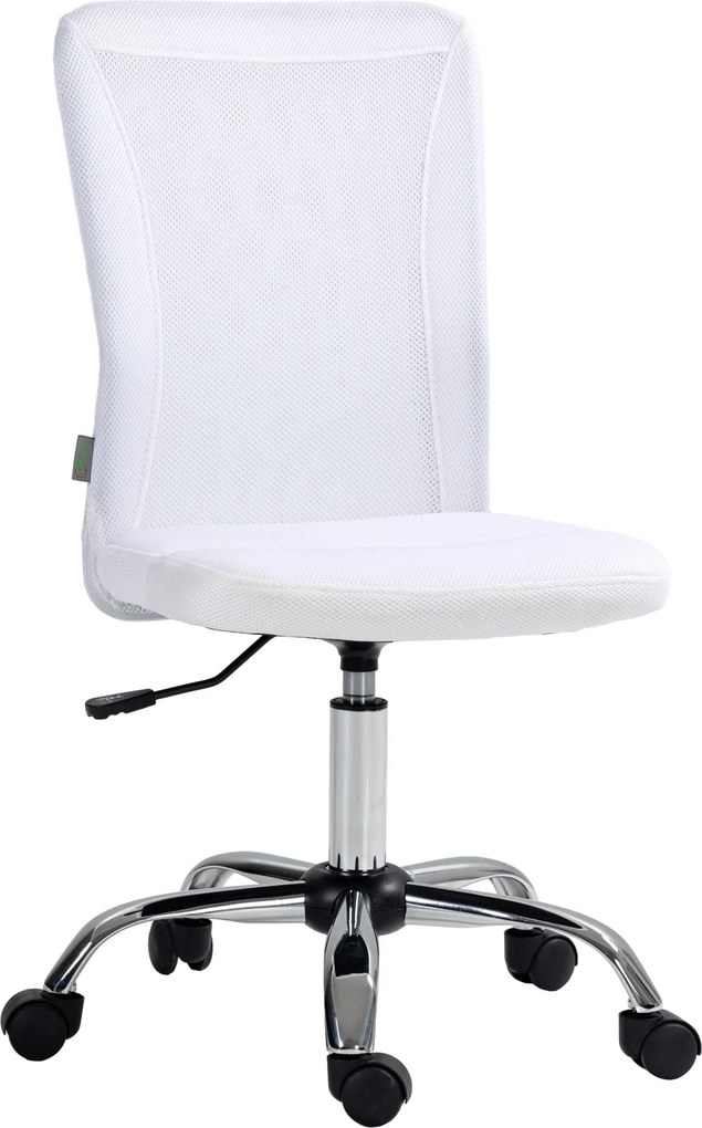 Vinsetto Ergonomická kancelářská židle s nastavitelnou výškou, manažerská židle, 360° otočná, bílá síťovina