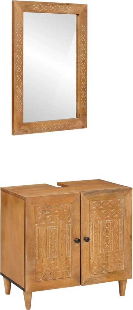 Sada koupelnového nábytku 2 ks Hnědá 62 x 33 x 58 cm 3310066