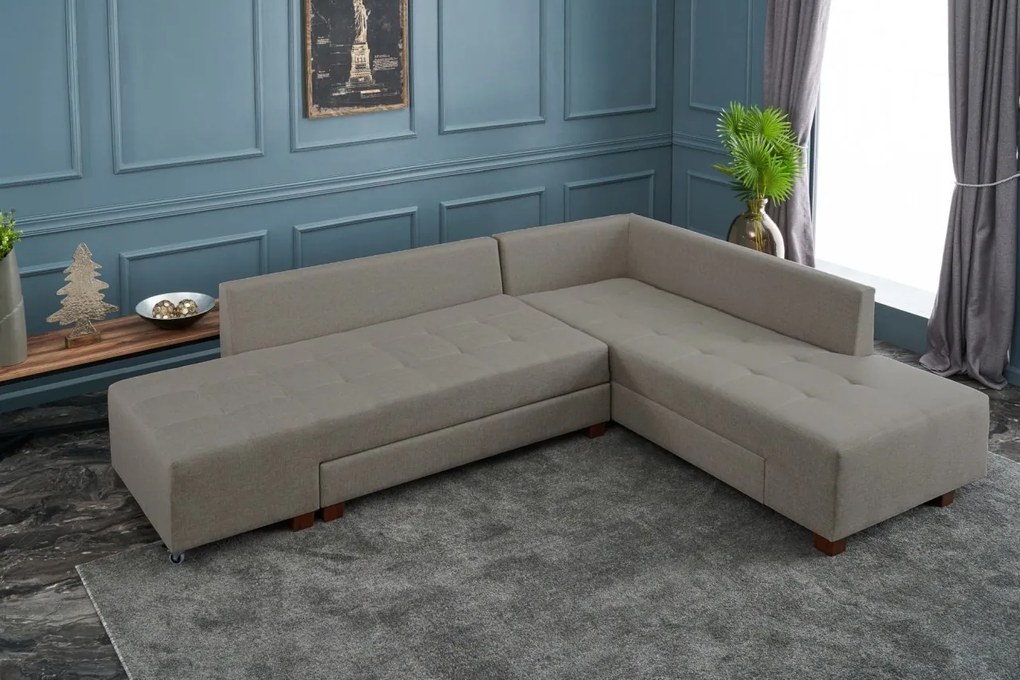 Atelier del Sofa Rohová sedací souprava Manama Corner Sofa Bed Right - Cream, Krémová