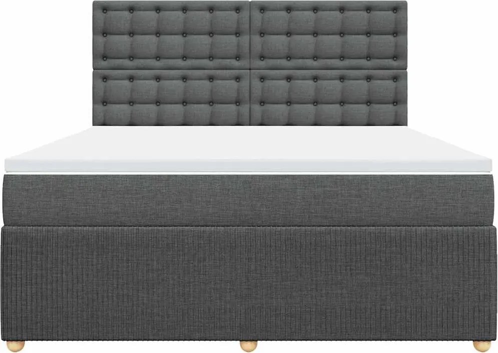 Box spring postel s matrací tmavě šedá 180x200 cm textil 3292150