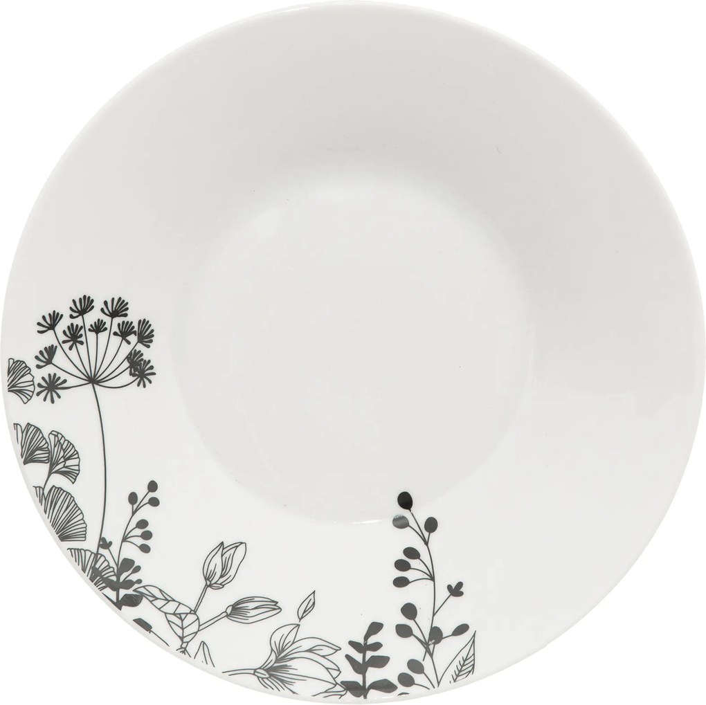 Porcelánová jídelní sada WHITE FLORAL pro 6 osob, 18 dílů