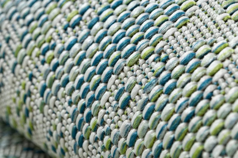 Dywany Łuszczów, Kusový koberec Sion Sisal Aztec 22184 green/blue/ecru – na ven i na doma, 120x170, zelená, chodba / předsíň