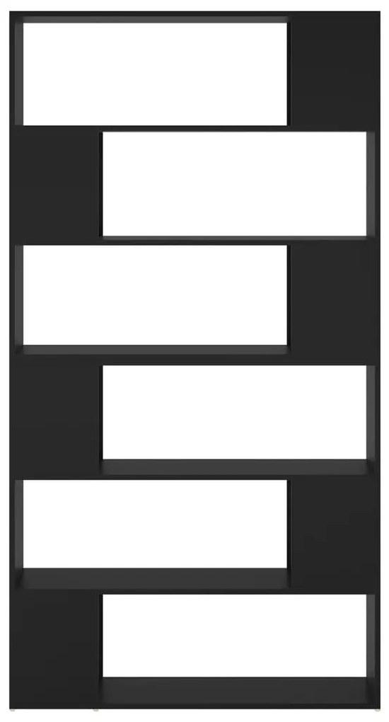 Knihovna / dělicí stěna Montello - černá | 100x24x188 cm