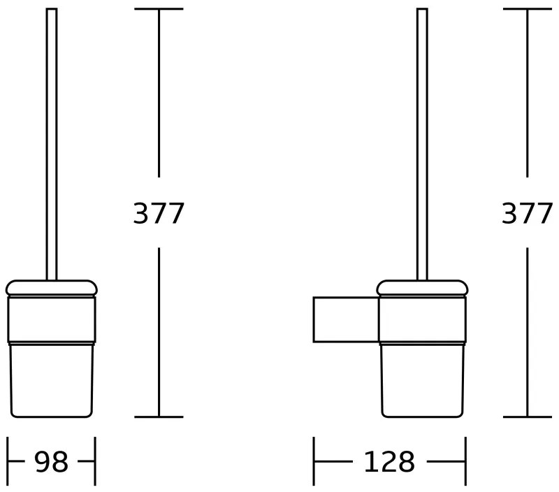 Mexen Base, záchodový wc kartáč, černá matná, 7088250-70