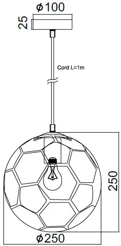 ACA DECOR Dětské závěsné svítidlo - FOOTBALL