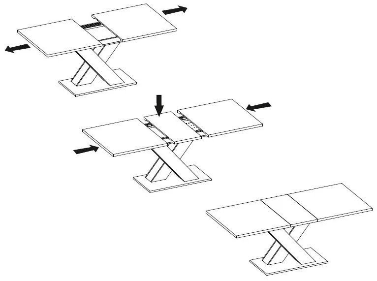 Rozkládací jídelní stůl Moteon 150x90 cm,dub artisan/šedý,podnož X