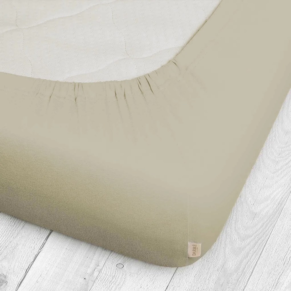 Jersey prostěradlo tmavě smetanové na výšku matrace do 30 cm Velikost: 100 x 200