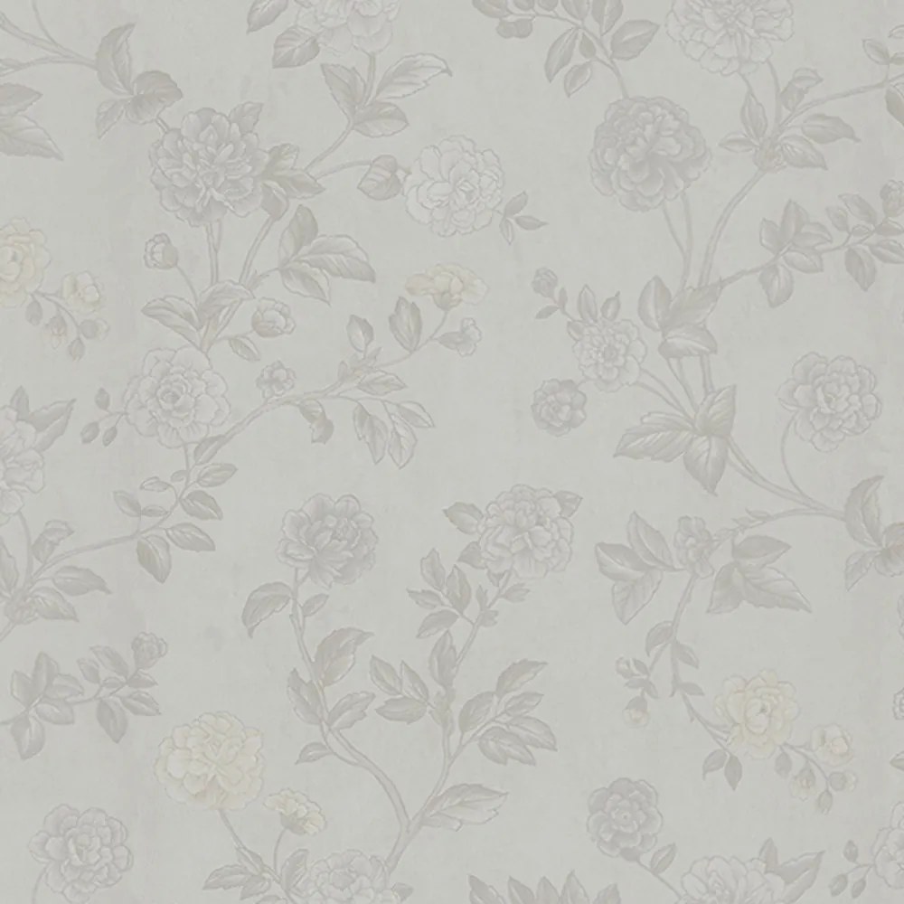 Zambaiti Parati Bílá vliesová tapeta na zeď, Květy, Z66805, Satin Flowers, Zambaiti Parati rozměry 0,53 x 10,05 m