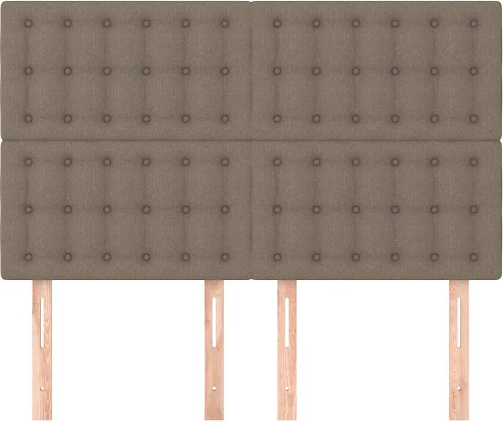 Čelo postele béžové 144x5x118/128 cm látkové 3116768
